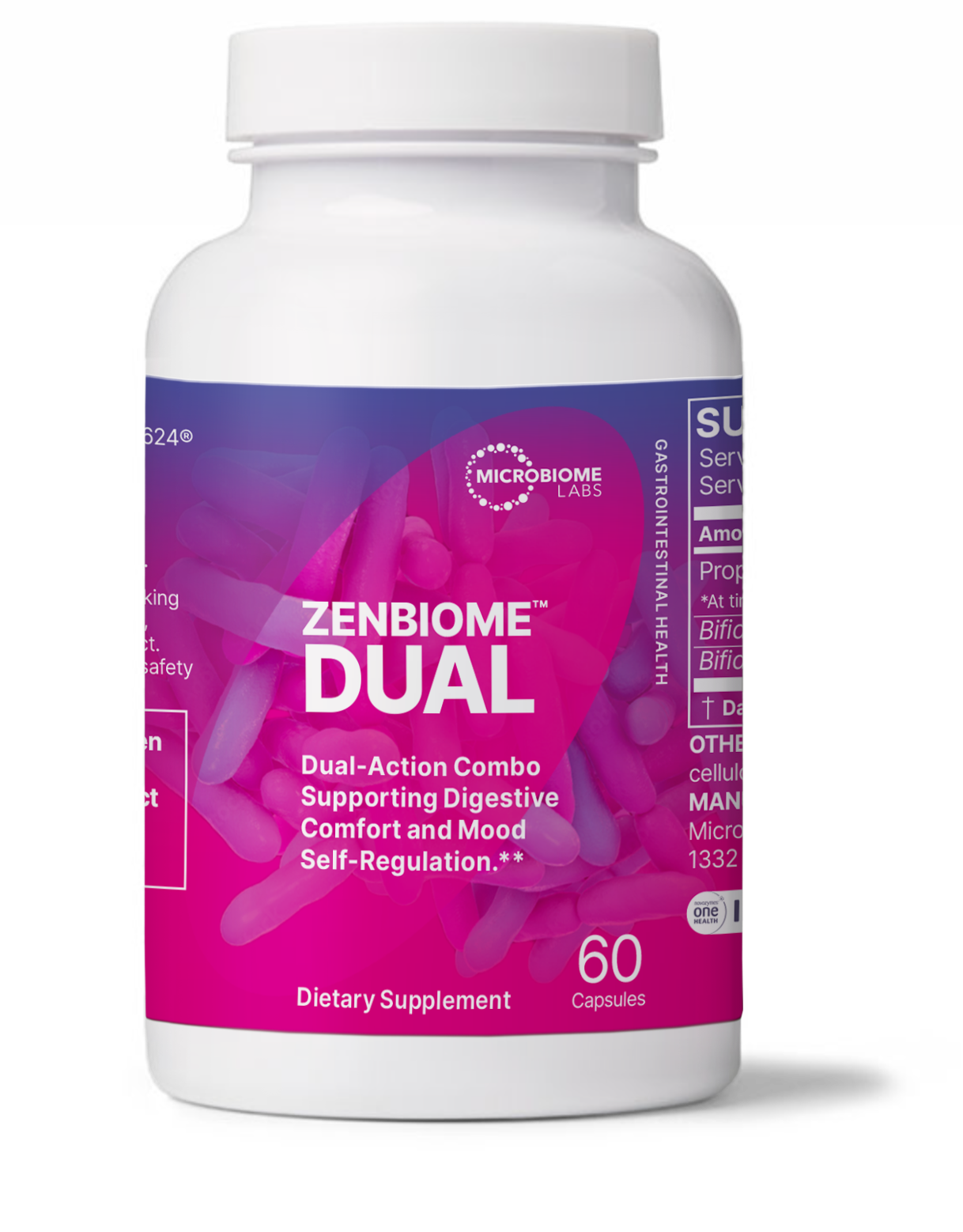 Zenbiome Dual - Gut-Brain Axis Probiotic for Digestive Comfort & Mood ...